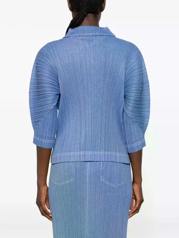 Issey Miyake Denim Effect Pleated Top