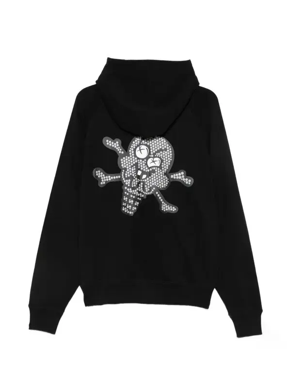 ICECREAM Rhinestone-embellished Zip-up Hoodie - Black
