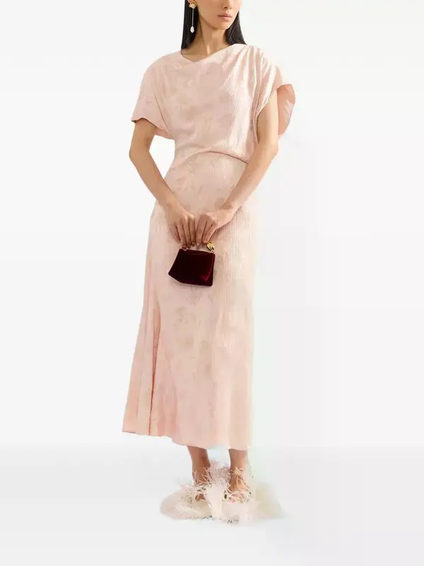 Erdem Floral Jacquard Creponne Midi Dress - Pink