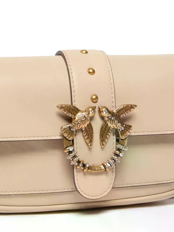 Pinko Love Birds Leather Shoulder Bag