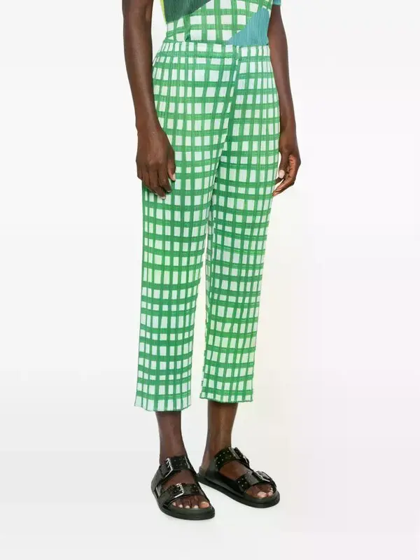 Issey Miyake Basket Pleated Cropped Trousers