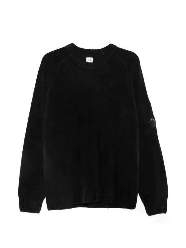 C.P. COMPANY Ribbed Knit Crew Neck With Lens Detail