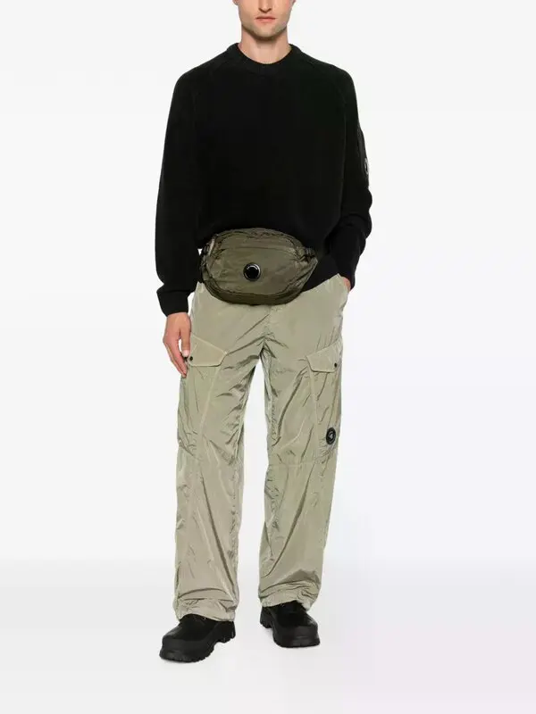 C.P. COMPANY Ribbed Knit Crew Neck With Lens Detail