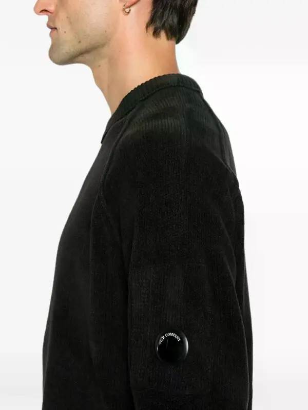 C.P. COMPANY Ribbed Knit Crew Neck With Lens Detail