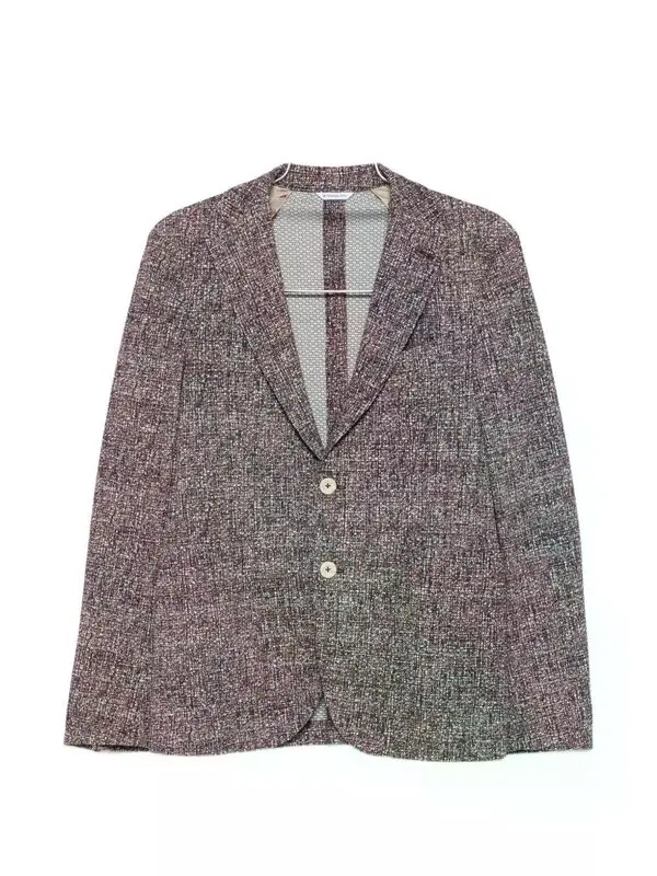 MANUEL RITZ Textured Single-breasted Cotton Blazer - Red