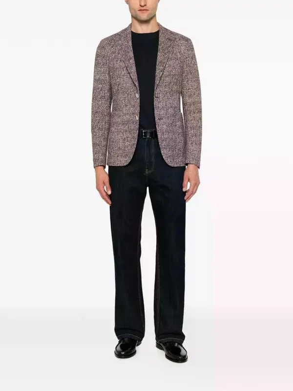 MANUEL RITZ Textured Single-breasted Cotton Blazer