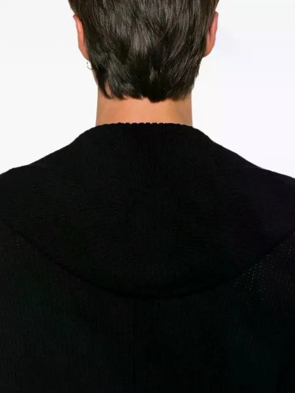 Rick Owens Ribbed Knit Zip-up Hoodie