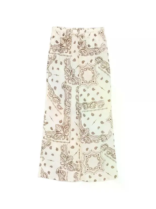 VENUJA Paisley-print Wide-leg Trousers - Neutrals