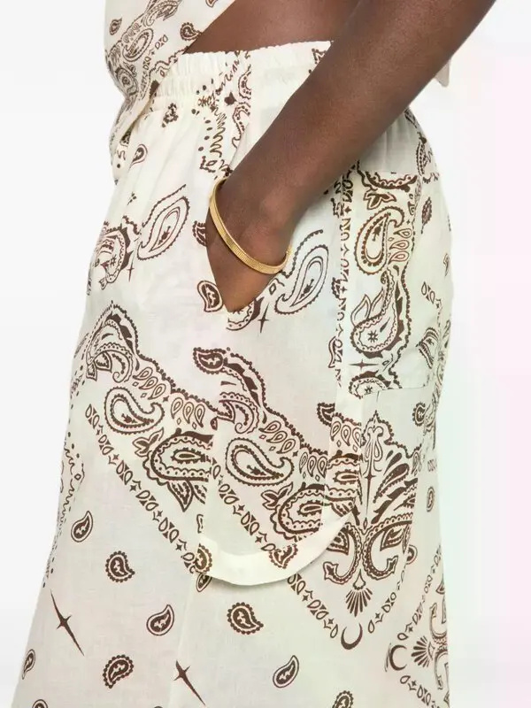 VENUJA Paisley-print Wide-leg Trousers