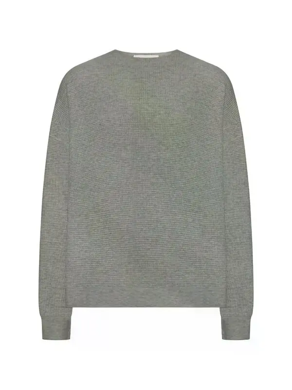 Fear Of God Signature 90s Waffle-knit Crew Neck Sweater - Grey
