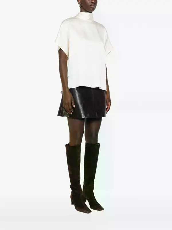 Brunello Cucinelli High-neck Silk Blouse