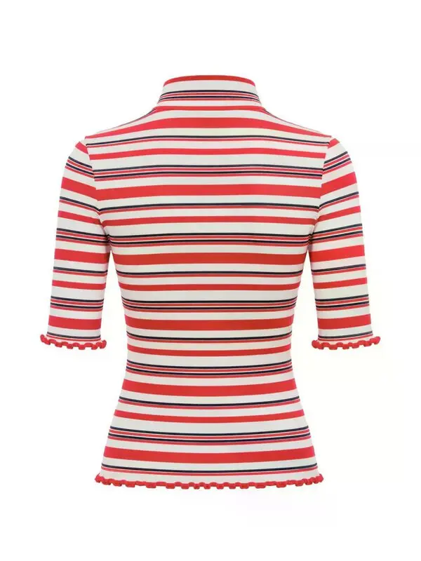 Tommy Hilfiger Striped High Neck T-shirt - Red