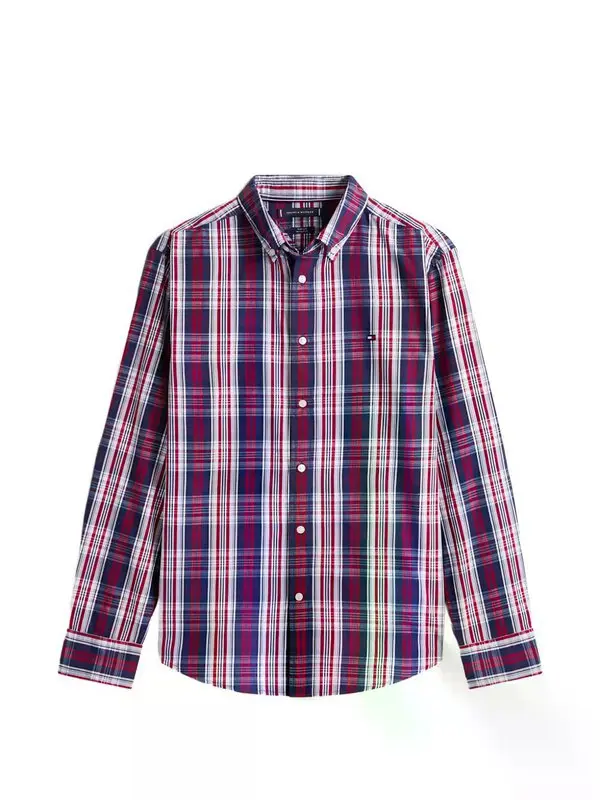 Tommy Hilfiger Check-print Poplin Shirt - Red