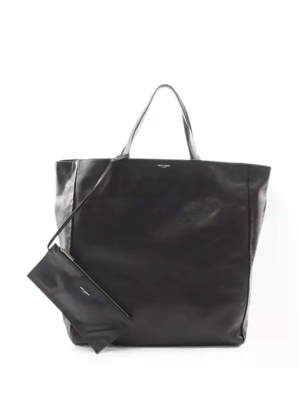 Saint Laurent 2000s Logo-print Leather Tote Bag