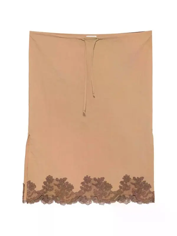A.M.G. Lace-trim Drawstring Skirt