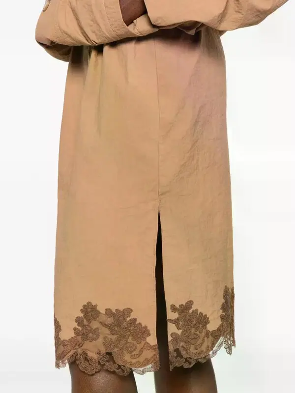 A.M.G. Lace-trim Drawstring Skirt