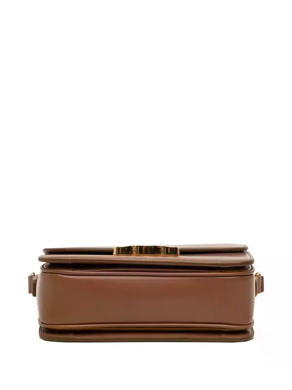 Celine Triomphe Crossbody Bag In Shiny Calfskin - Brown