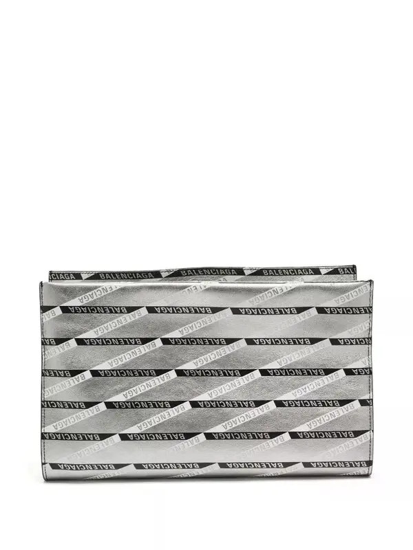 Balenciaga Market Foldover Clutch Bag - Silver