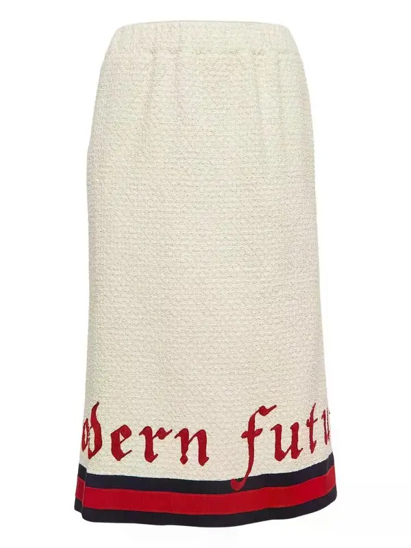 Gucci Embroidered Tweed Skirt