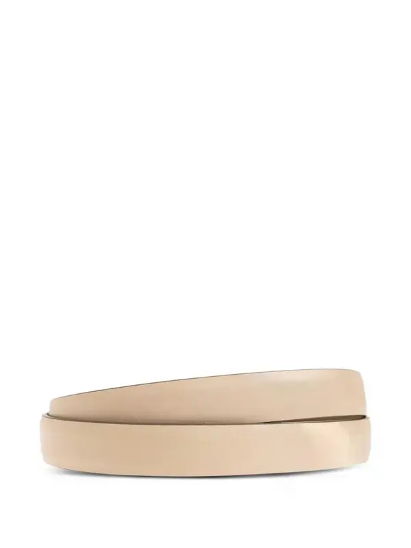 TOD'S Timeless Leather Belt With T Timeless Buckle - Neutrals
