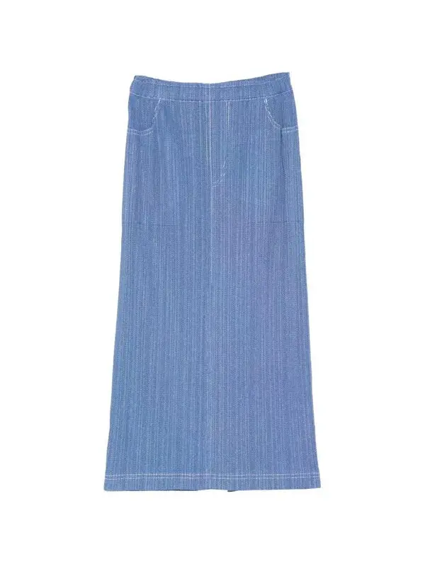 Issey Miyake Denim Effect Midi Skirt