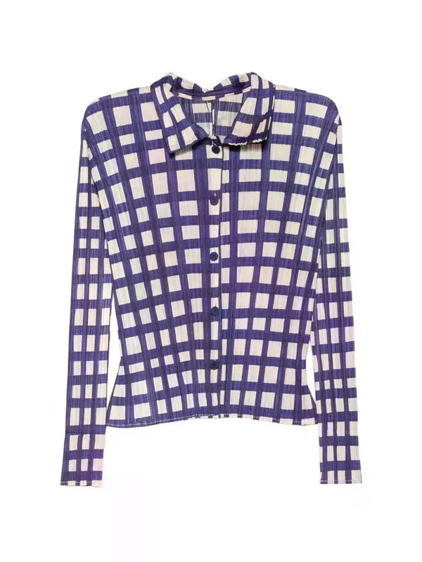 Issey Miyake Plissé-effect Checked Shirt