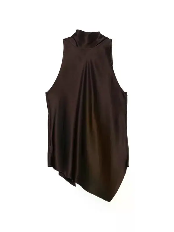 Brunello Cucinelli Asymmetric-hem Silk Top