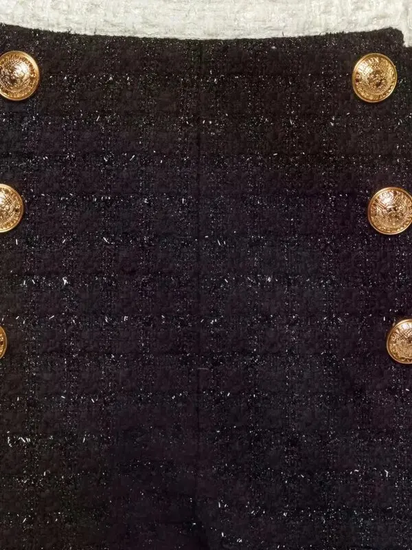 Balmain Embellished-details Tweed Shorts
