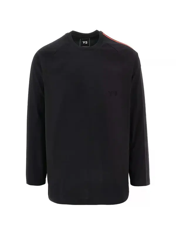 Y3 Raglan-sleeve Side-stripe T-shirt - Black