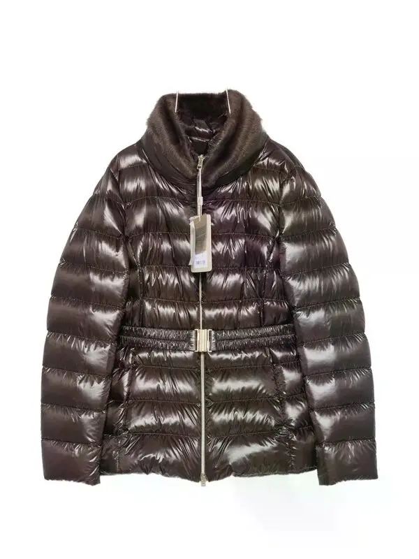 Herno Belted Faux-fur Collar Jacket