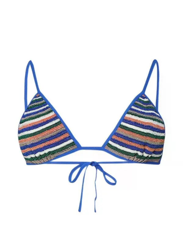 Christopher Esber Calypso Crochet-knit Bikini Top - Blue