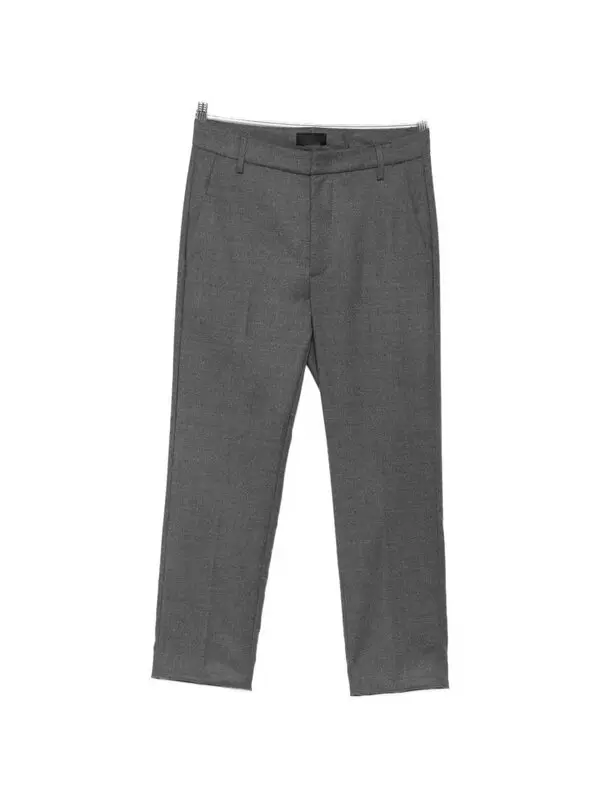 DONDUP Straight-leg Wool Trousers With Pressed Crease - Grey