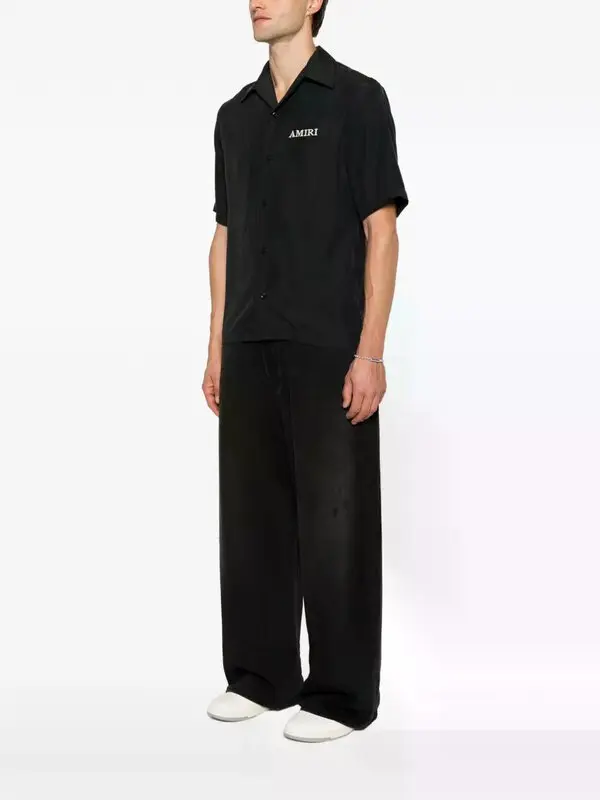 Amiri Logo-embroidered Camp-collar Shirt