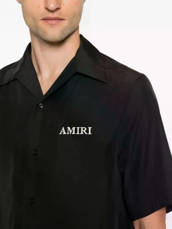 Amiri Logo-embroidered Camp-collar Shirt