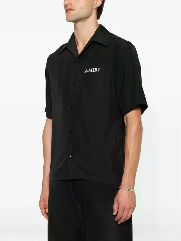 Amiri Logo-embroidered Camp-collar Shirt