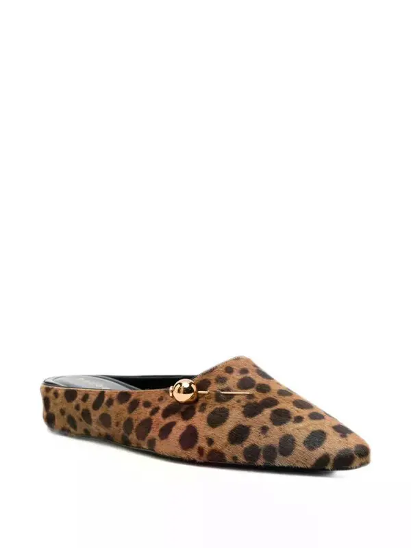 HERBERT LEVINE Sleep On It Leopard-print Leather Mules