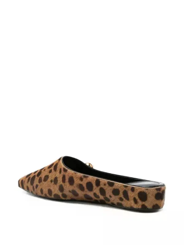 HERBERT LEVINE Sleep On It Leopard-print Leather Mules