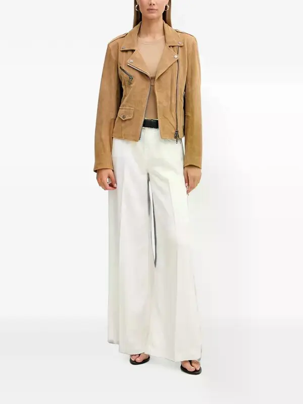 VICOLO Fringe-detail Suede Biker Jacket