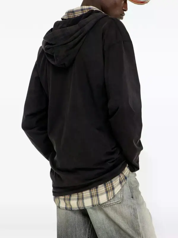 DIESEL® Long-sleeve T-shirt With Flannel Hood
