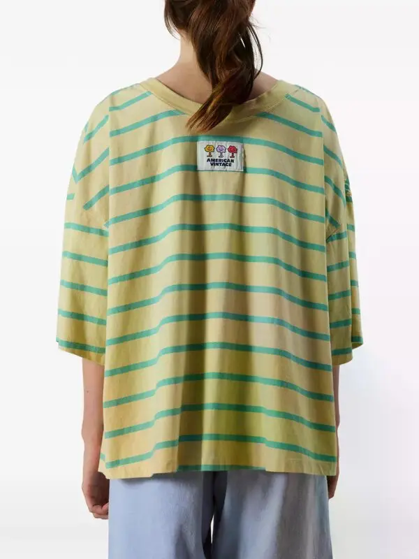 American Vintage Striped Cotton T-shirt
