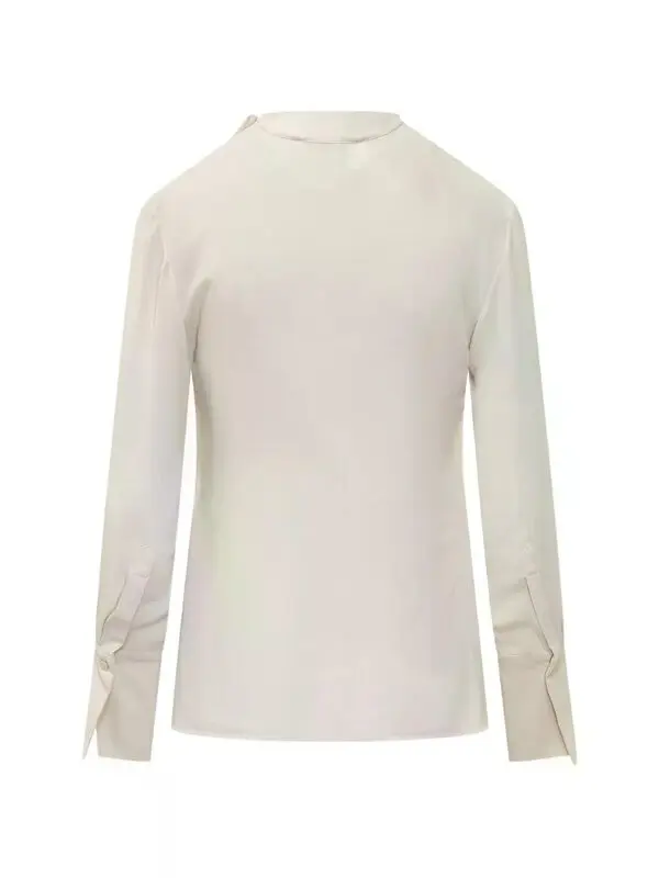 Victoria Beckham Seam-detail Long-sleeve Blouse - White