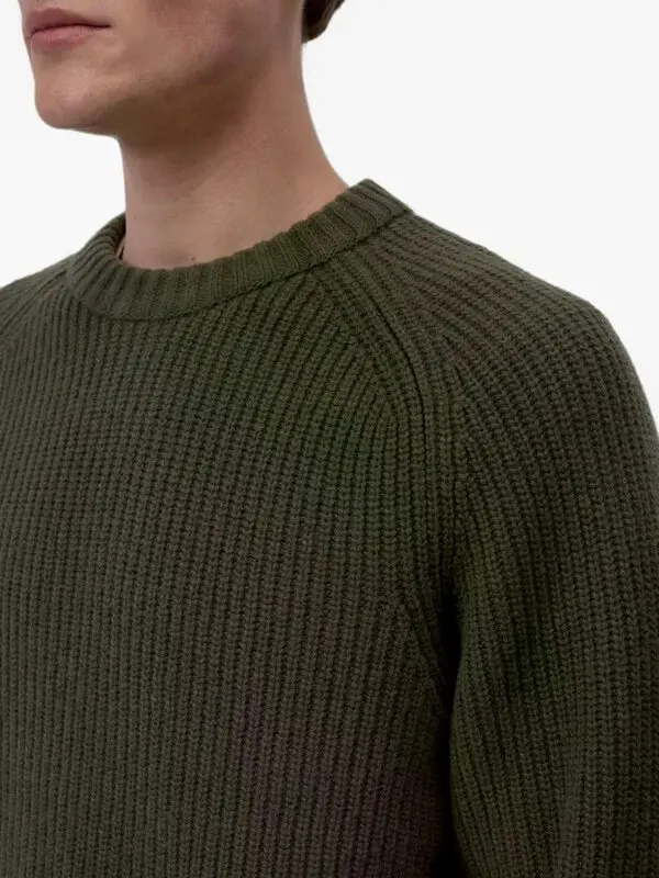 Closed Ribbed-knit Raglan-sleeve Sweater