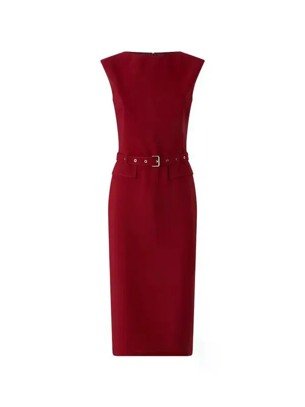 Pinko Belted Sleeveless Dress - Red