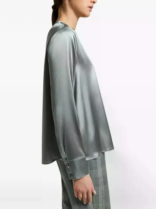 Peserico Satin-finish Long-sleeved Blouse
