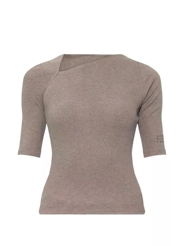 MAISON MARGIELA Asymmetrical-neck Ribbed-knit Sweater