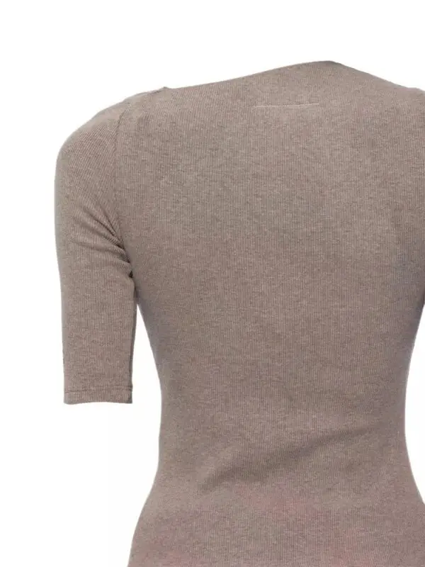 MAISON MARGIELA Asymmetrical-neck Ribbed-knit Sweater