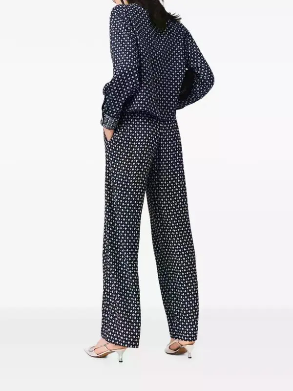 Maje Wide-leg Trousers With Rhinestone Graphic Print