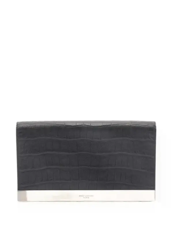 Saint Laurent 2010s Croc-embossed Clutch Bag