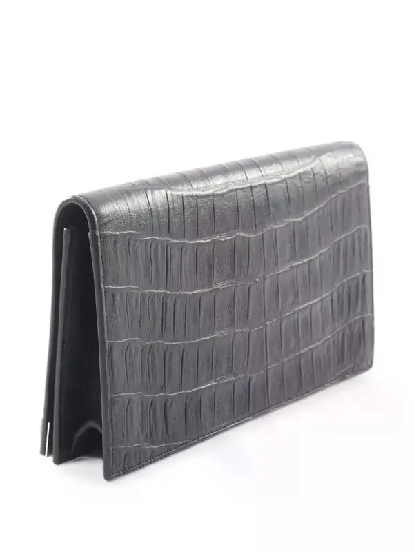 Saint Laurent 2010s Croc-embossed Clutch Bag