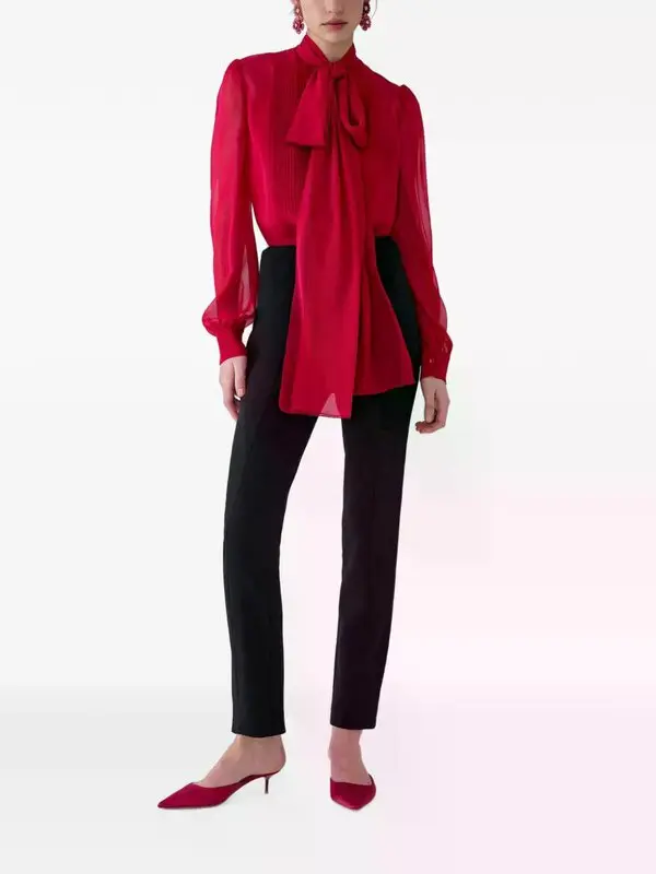 Carolina Herrera Pleated Detail Blouse - Red